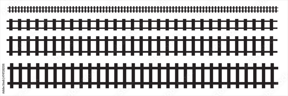 Railway Line, Rails Symbol, Train Tracks Sign, Railroad Pictogram ...
