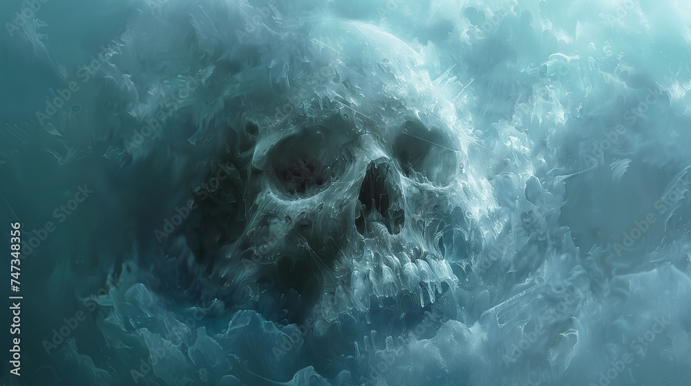 Emerging from the midst of melting ice cubes, a crystal-clear glass ...