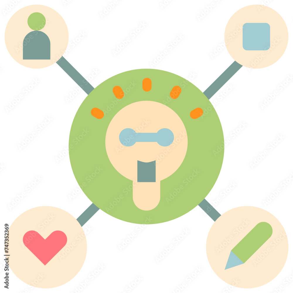 mind mapping flat style icons Stock Vector | Adobe Stock