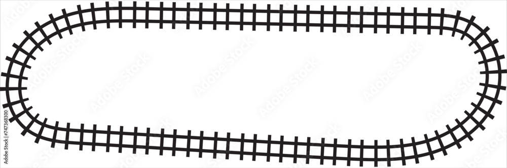 Railway Line, Rails Symbol, Train Tracks Sign, Railroad Pictogram ...