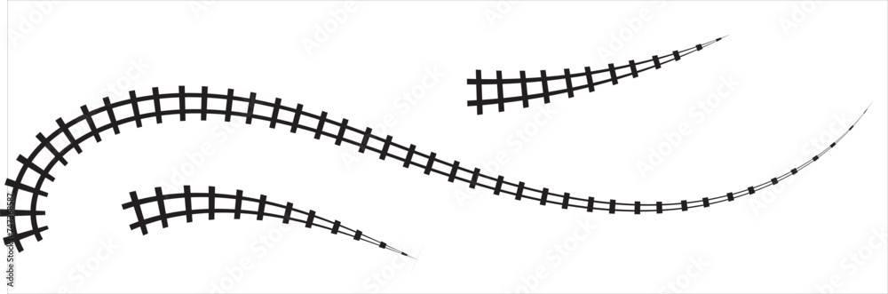 Railway Line, Rails Symbol, Train Tracks Sign, Railroad Pictogram ...