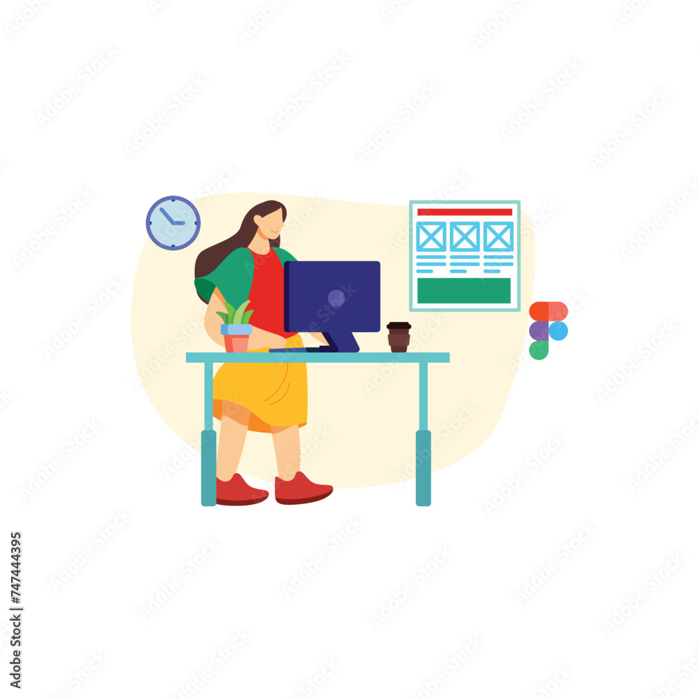 Project Designer UI design abstract concept vector illustration set ...