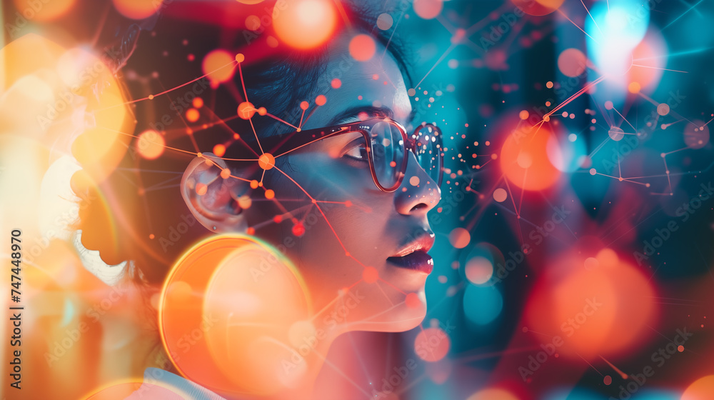 Female student with glasses, in class, absorbing information - depicting the the Neurodidactics ...