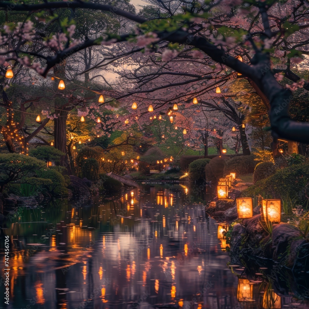 Tokyo parks glow with lantern festivals, as spring rain beautifies ...