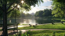 Pond In Park Free Stock Photo - Public Domain Pictures