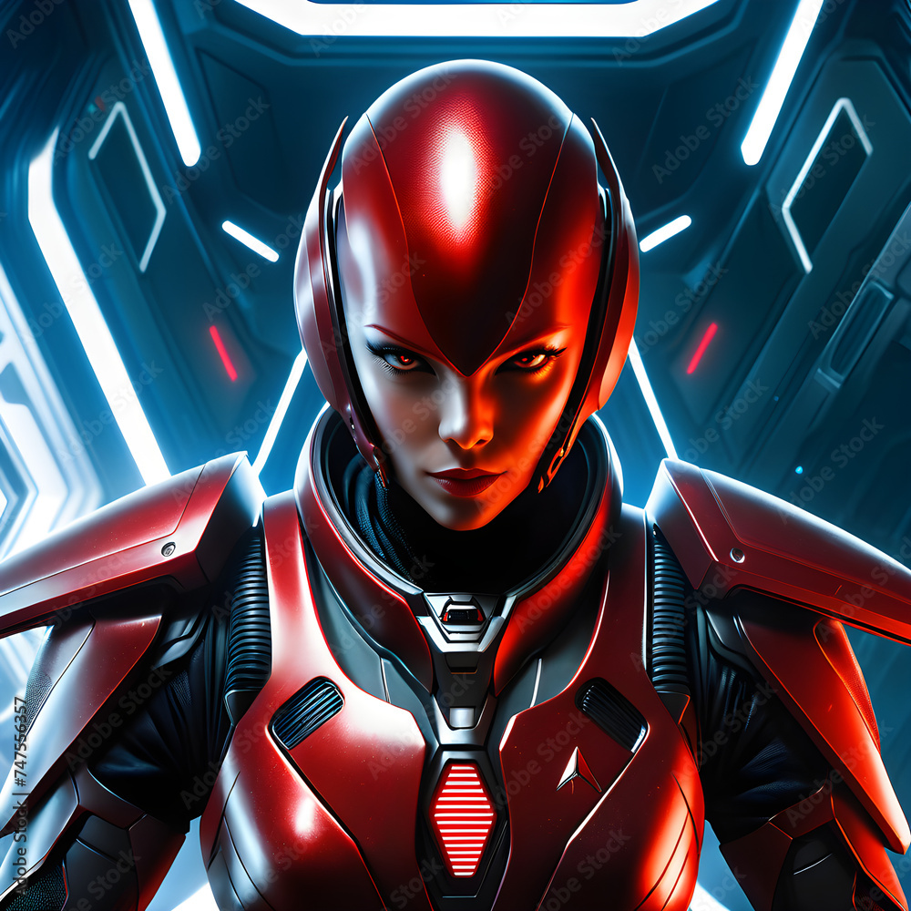 Meet Zara, a humanoid alien with fiery red skin and insect-like ...