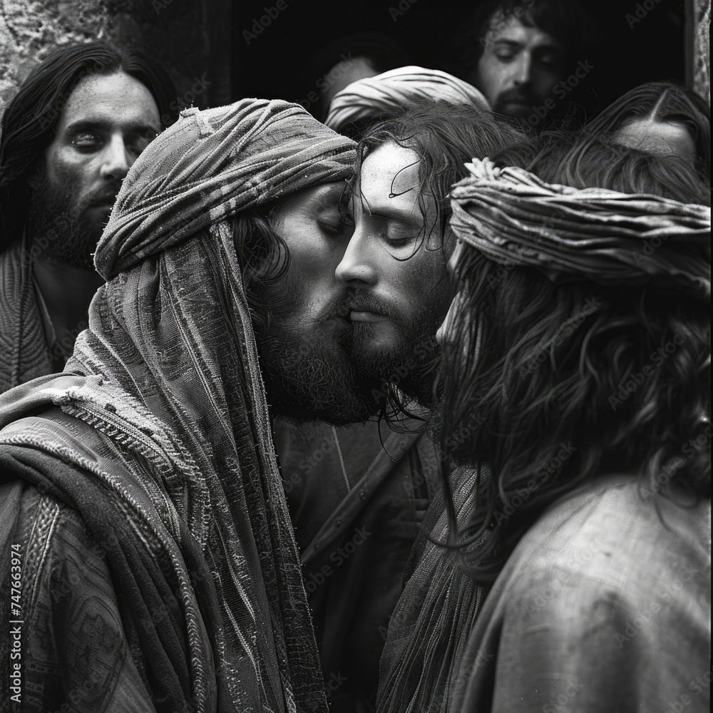 The kiss of judas: dramatic portrayal captures biblical betrayal ...