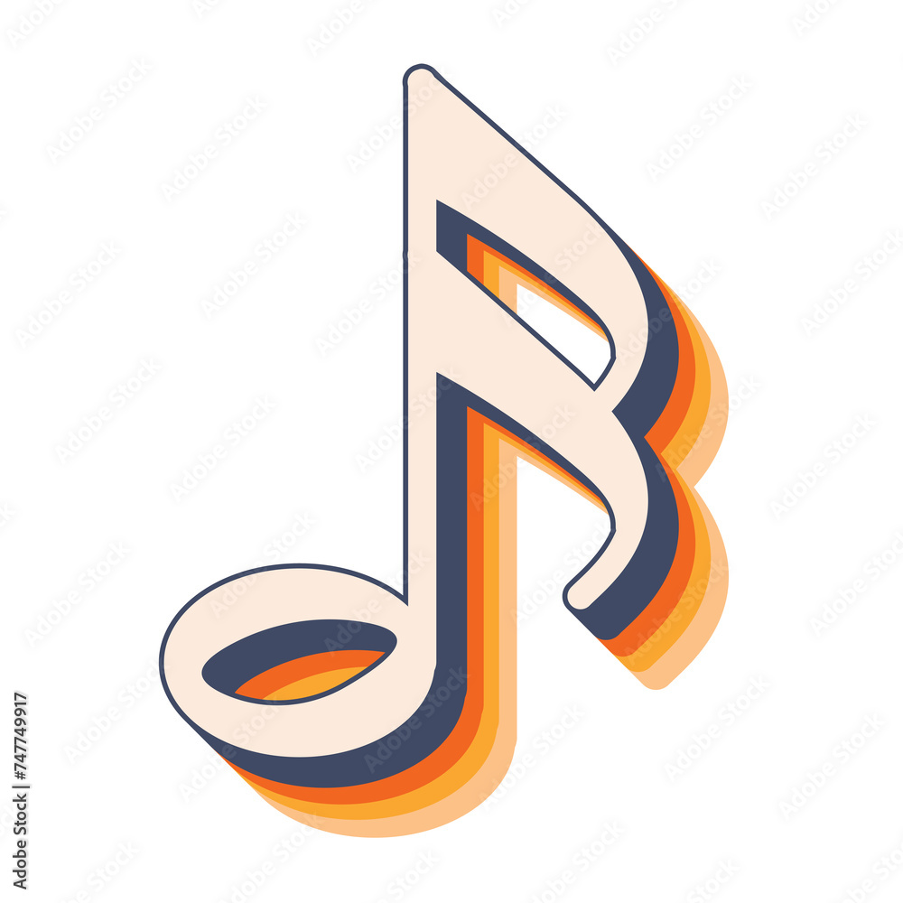 Music note symbol, single musical notation, basic music element Stock ...