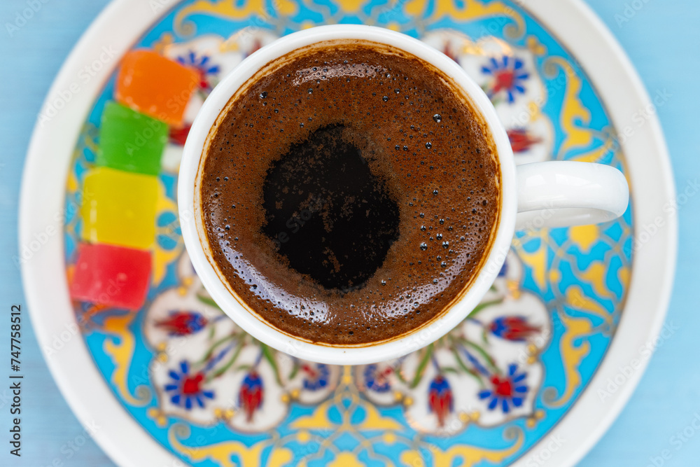 Turkish Coffee (Turk Kahvesi) and Colorful Turkish Delights Photo ...