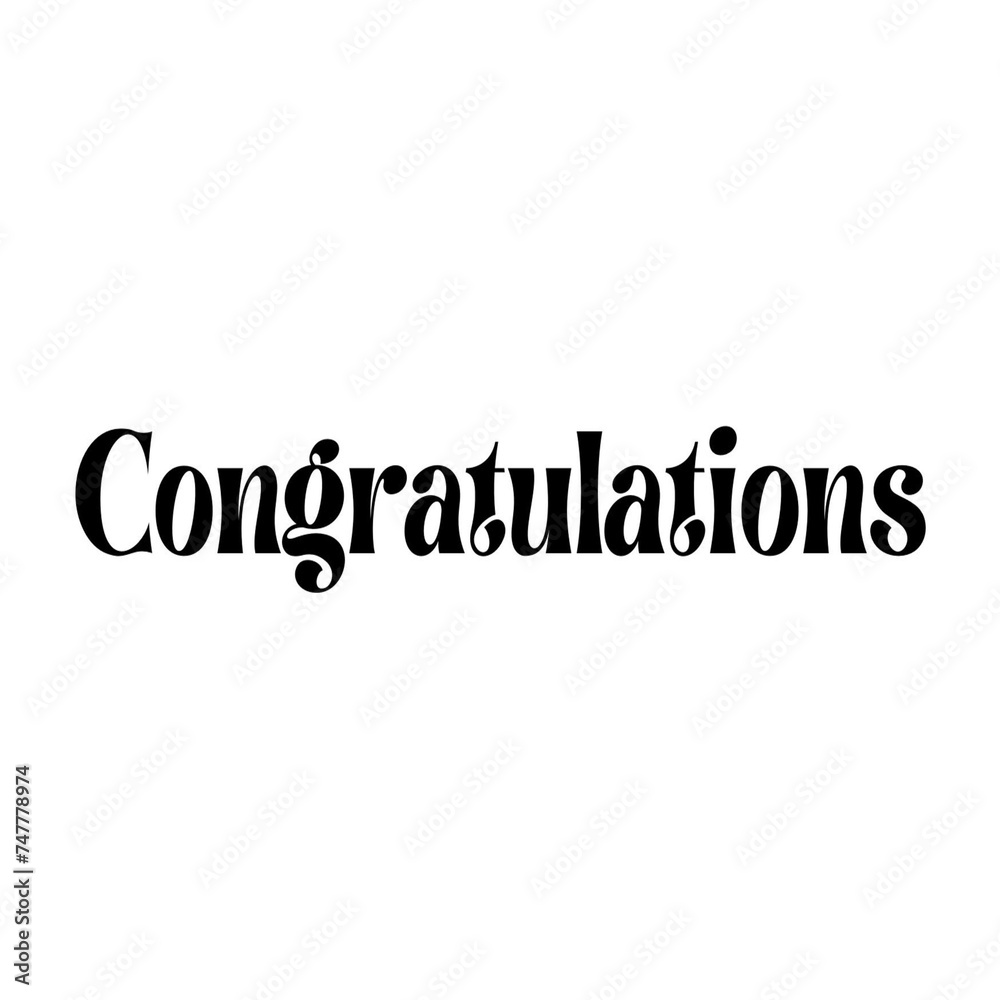 Hand drawn lettering black Congratulations on white background. Modern ...