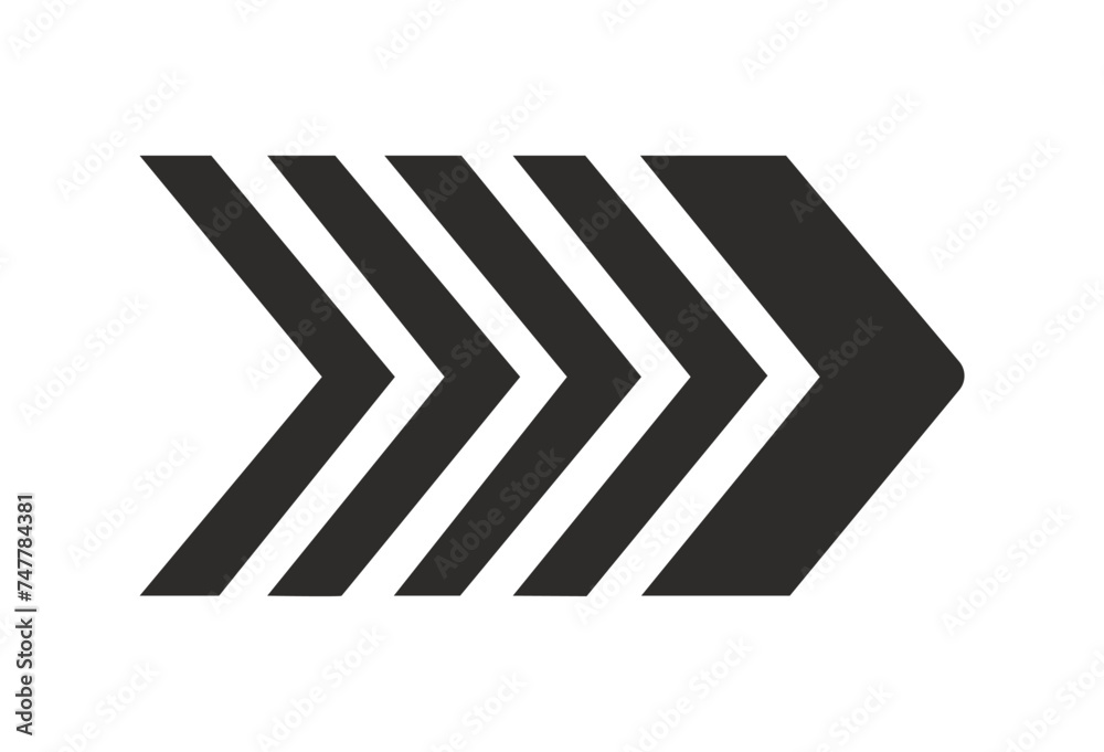 Black Arrow in a row. Arrows Black on White background. Arrows vector ...