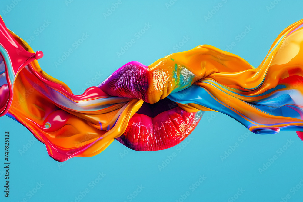 Vibrant visualization of a tongue and tie dancing around each other ...