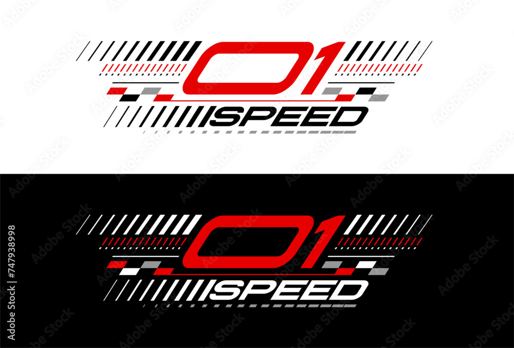 Racing stripes geometric lines design racing car hood sticker, dynamic ...