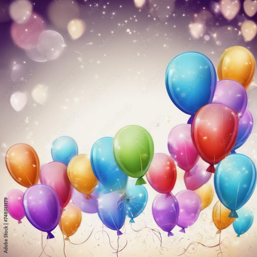 colorful balloons background. Birthday background with colorful ...