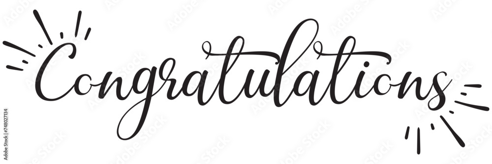 Vector de Stock Cursive Typographic Template of Congratulations ...