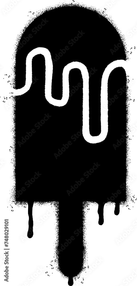 Spray Painted Graffiti ice cream con icon Sprayed isolated with a white ...