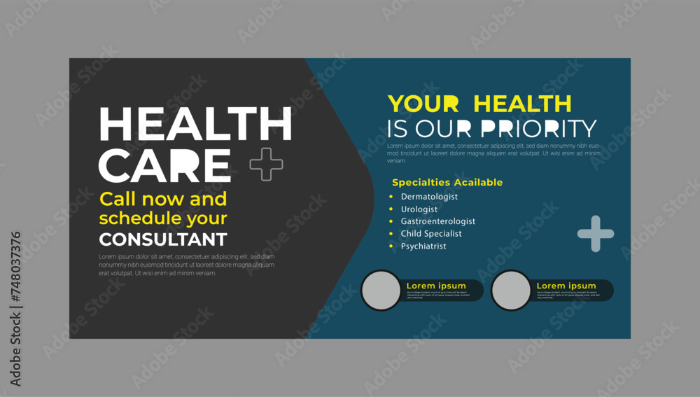 Modern professional medical healthcare social media cover design ...