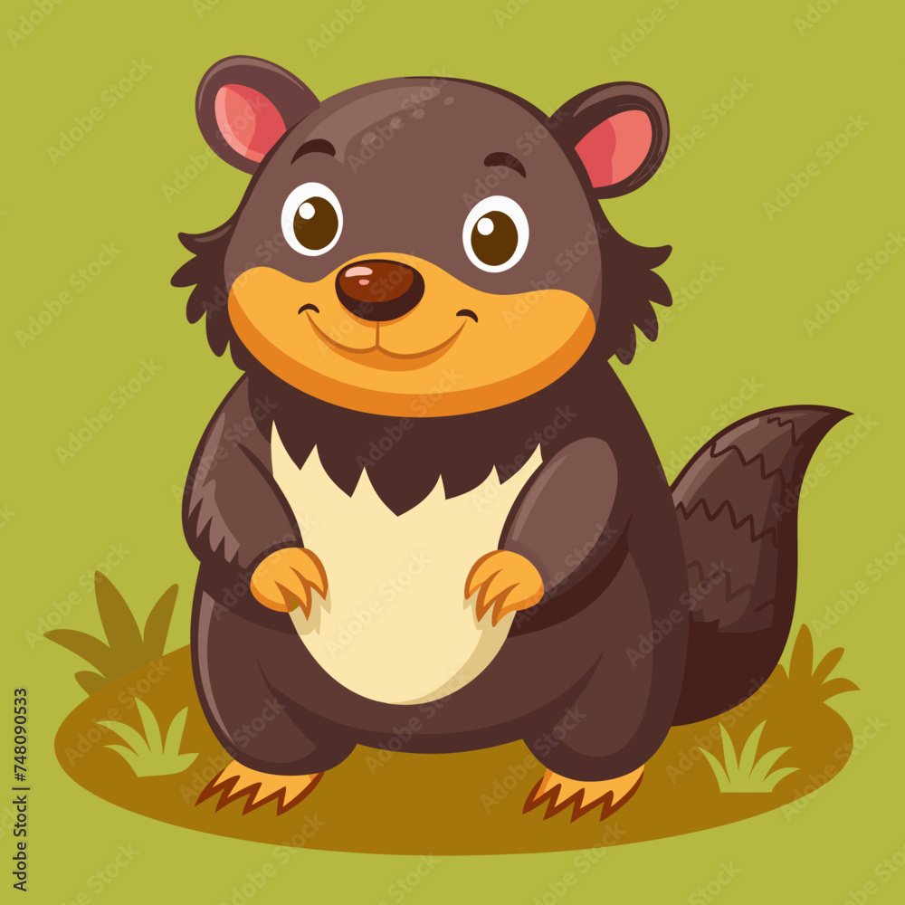 Cute Mole animal cartoon vector illustration Stock Vector | Adobe Stock