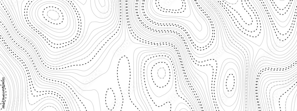Wave topographic doted lines contour map, topographic wavy map dot line ...