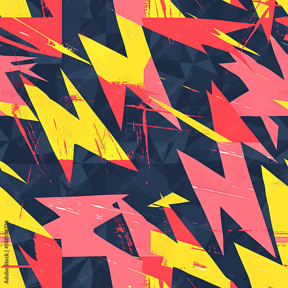 Cartoon Lightning Bolt Seamless Tile Stock Illustration | Adobe Stock