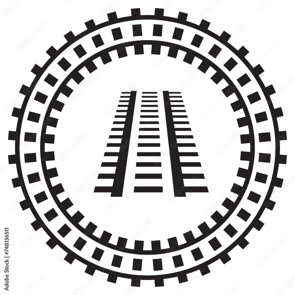 Railway Line, Rails Symbol, Train Tracks Sign, Railroad Pictogram ...