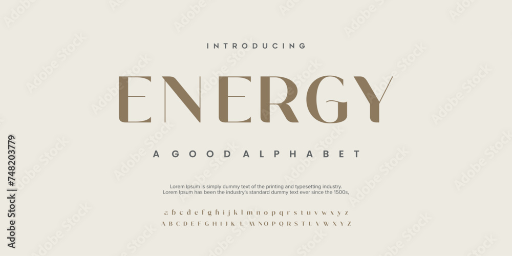 Energy Lettering Minimalist Fashion. Elegant alphabet letters serif ...