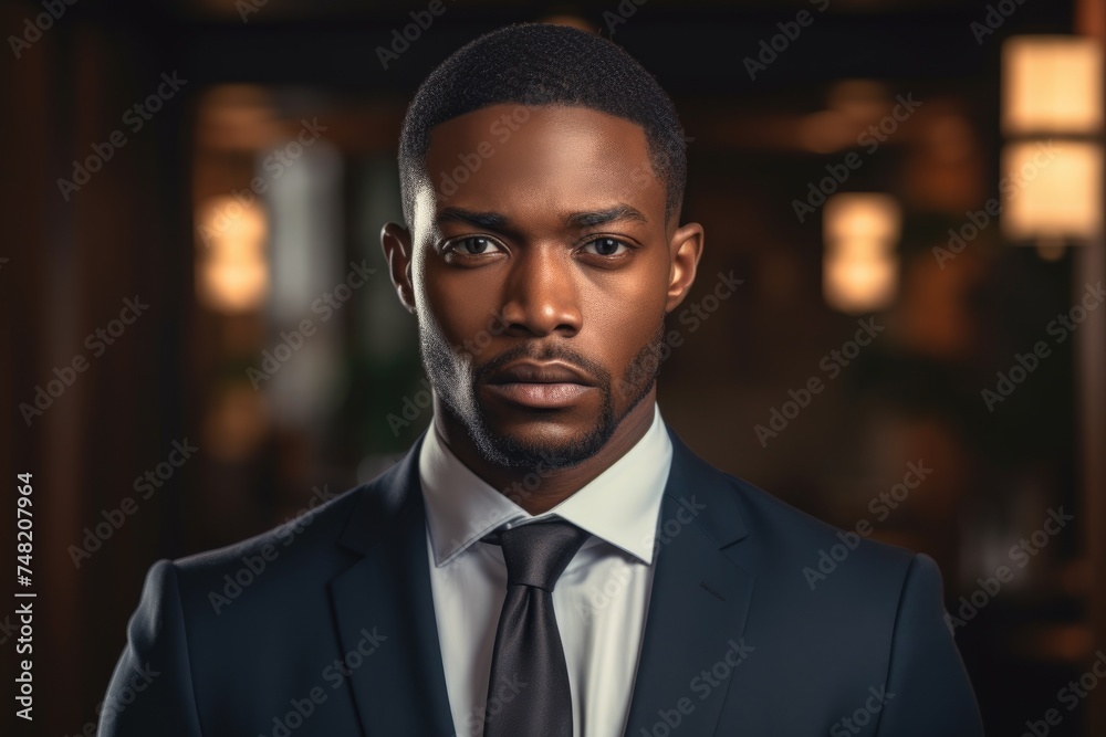Black businessman face portrait look at camera. Successful african ...