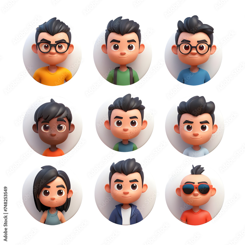 3d render pepole avatar on isolated transparent background png ...
