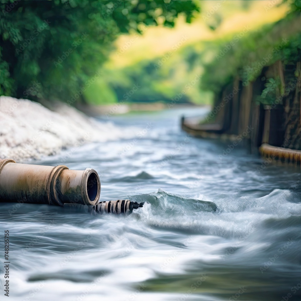 notion of environmental damage filthy water pollution, industrial and ...