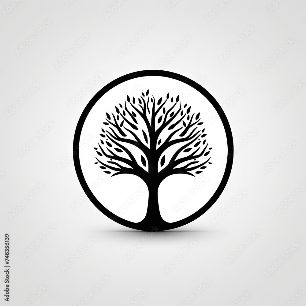 Tree Icon, Minimal Tree Symbol, Eco Bio Logo, Organic Ecology Design ...
