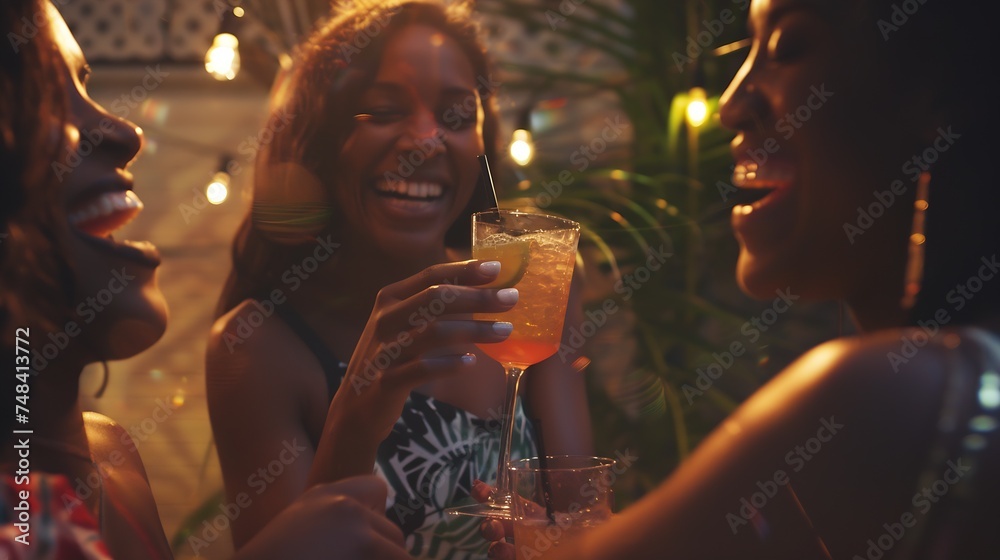 Multiracial group of friends having fun at backyard home party Young ...