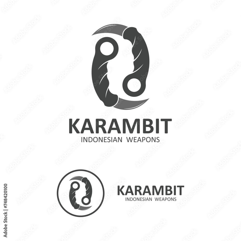 Vector de Stock karambit knife vector logo, Indonesian traditional ...