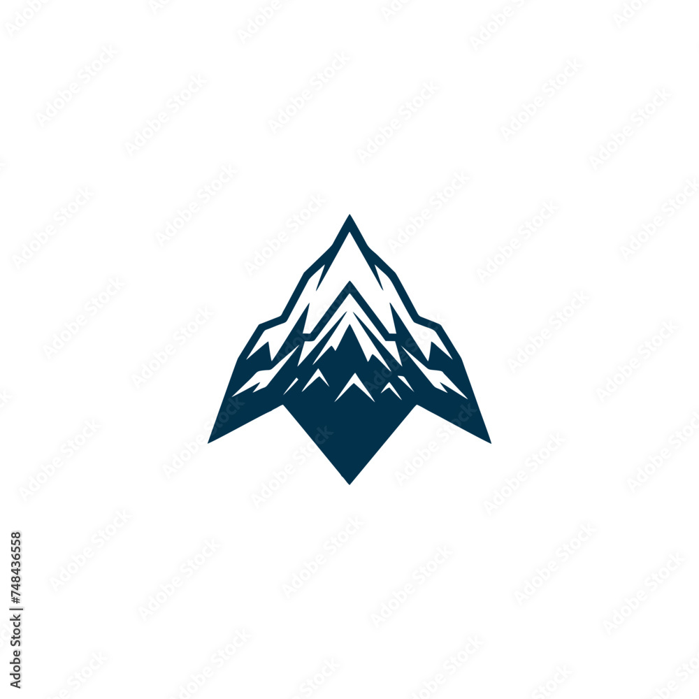 Logo Template Mountain peak adventure rock mountain peak logo vector ...