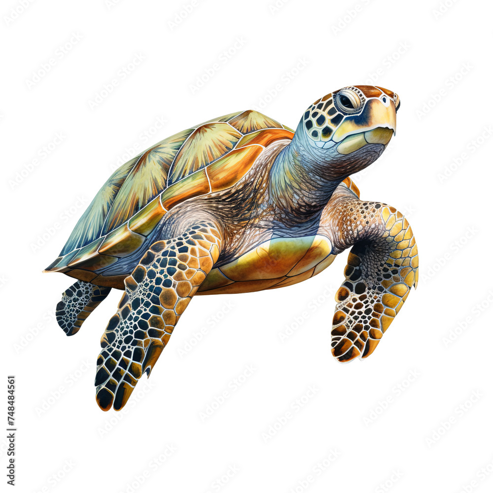 Turtle watercolor clipart illustration on transparent background Stock ...