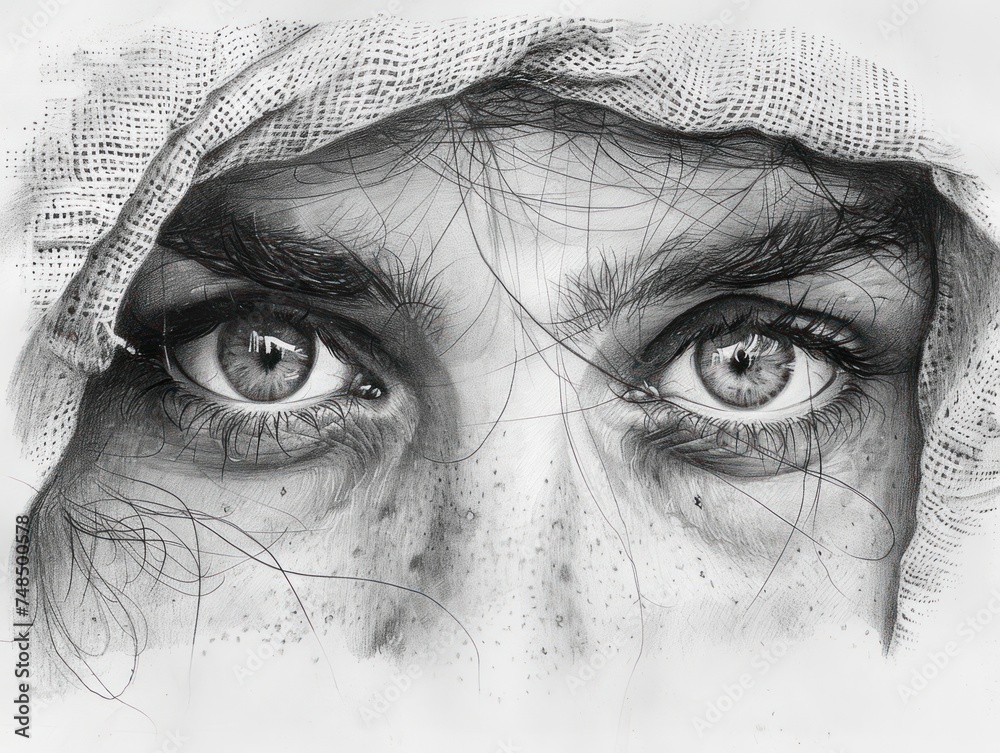 Art of the eye. captivating sketch portraying the beauty and intricacy ...