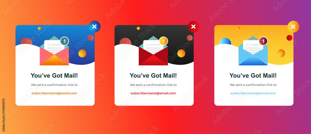Email Subscribe UI banner template. Professional web design, full set ...