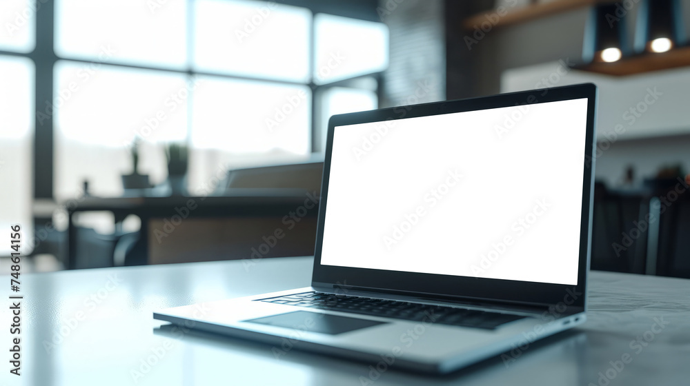 Laptop with Autodesk Revit logo on display in modern office setting ...