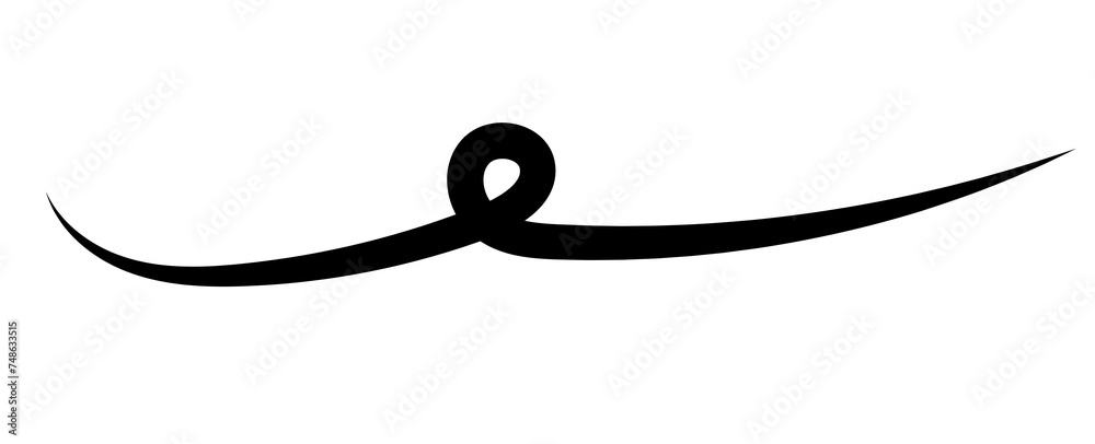 Typographic swash and swooshes tails. Underlined text swoops tails ...