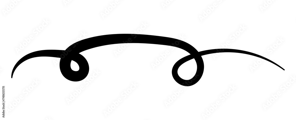 Typographic swash and swooshes tails. Underlined text swoops tails. Underlines hand drawn stroke ...