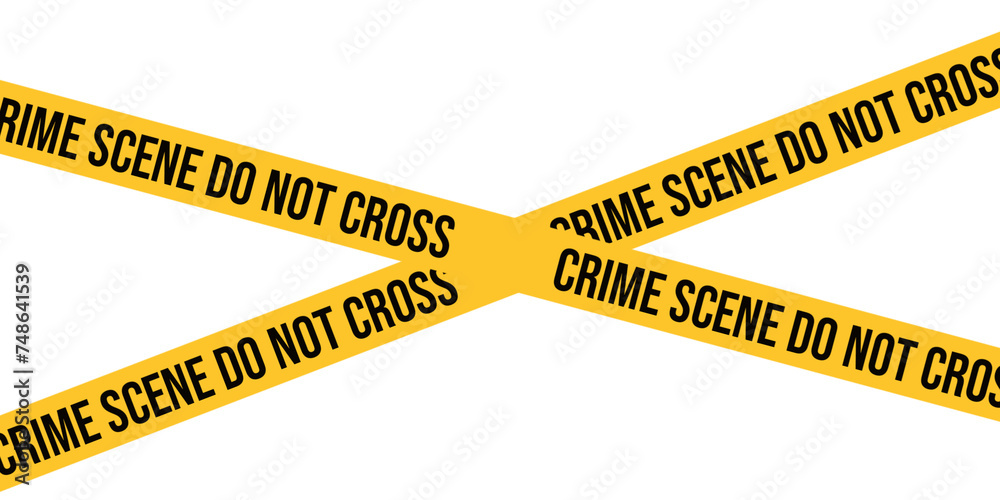 Crime Scene Do Not Cross tape. Attention police ribbon. Orange warning ...