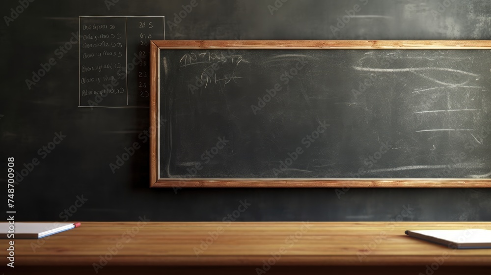 Black classroom blackboard Stock Photo | Adobe Stock