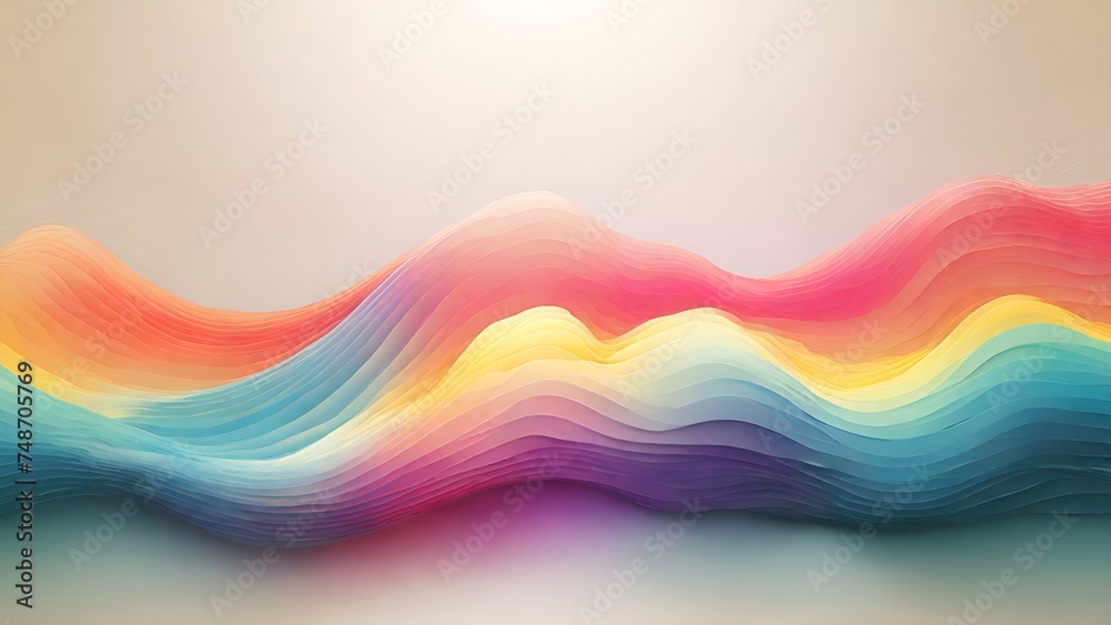 Rainbow color wave pattern background Abstract art template with curve ...