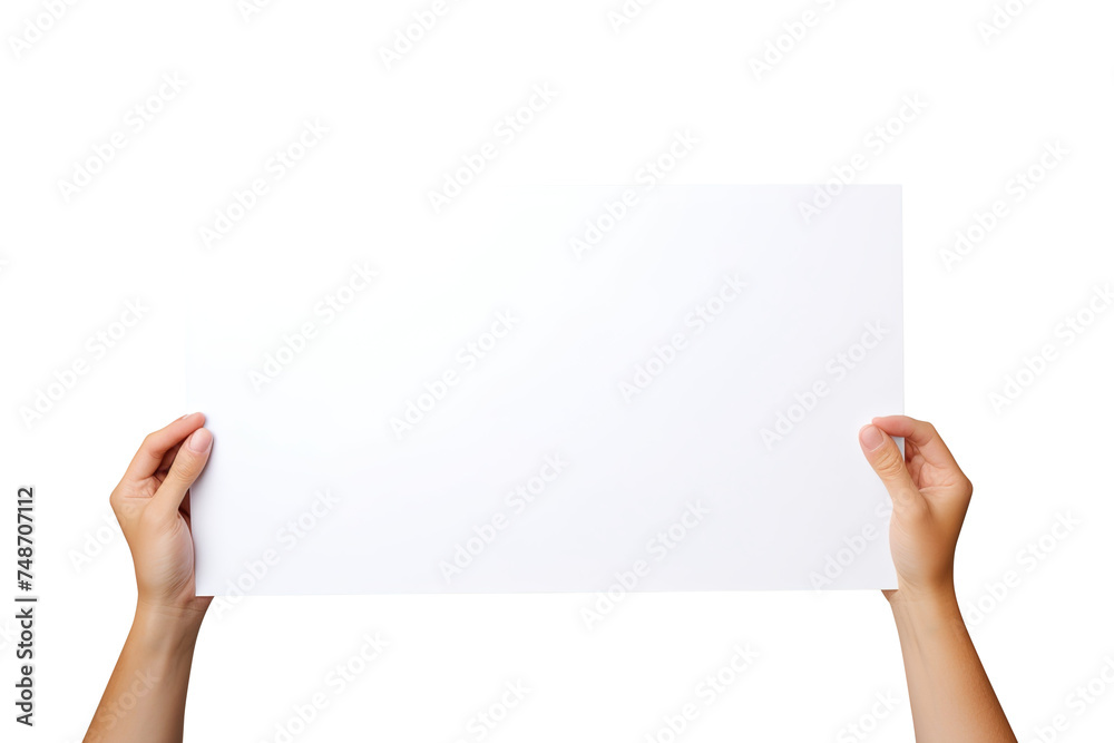 Hand holding blank paper isolated on transparent background Remove png ...
