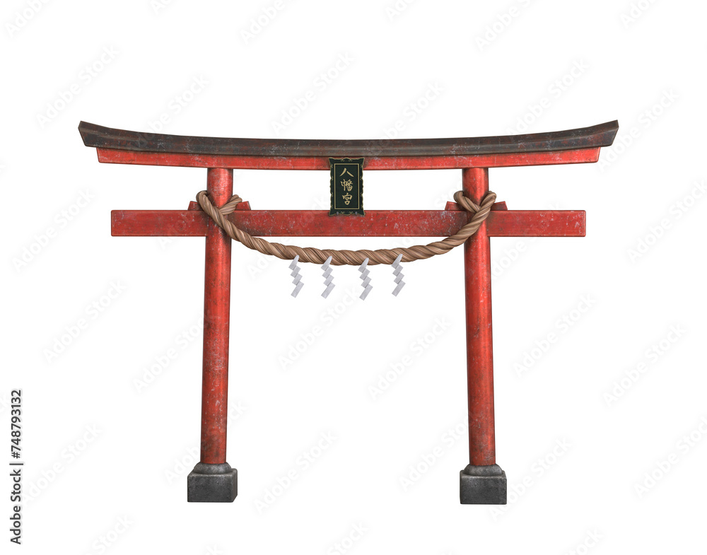 Japanese Tori Gate isolated. Japanese Torii gate. Realistic Symbol of ...
