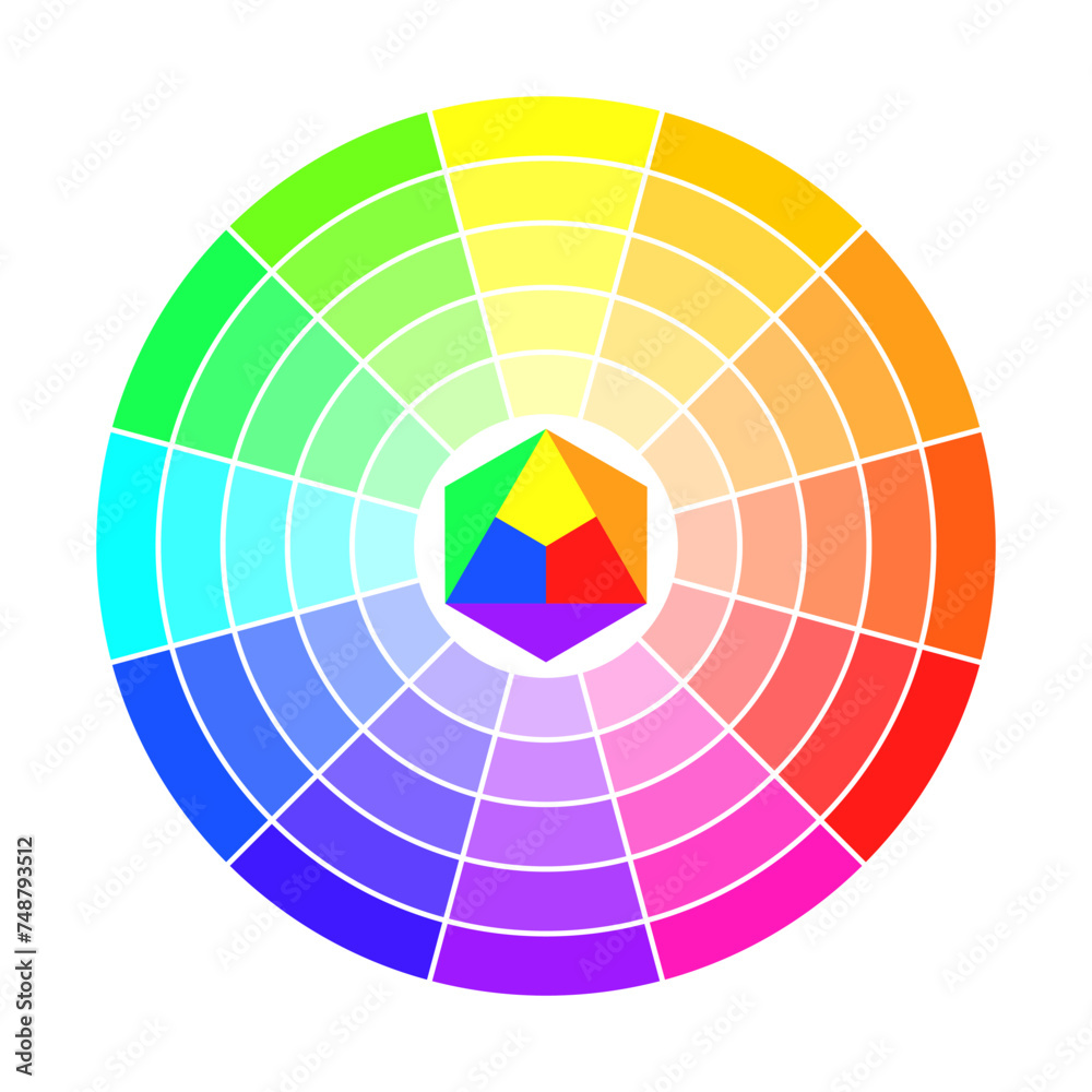 Color wheel, vector illustration. Color wheel isolated circle on white ...