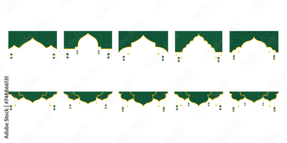 Islamic frame border. Rectangular frame and border with traditional ...