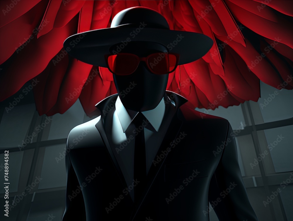 Stock-Illustration „Dark unique backdrop with a 3D animated fly ...