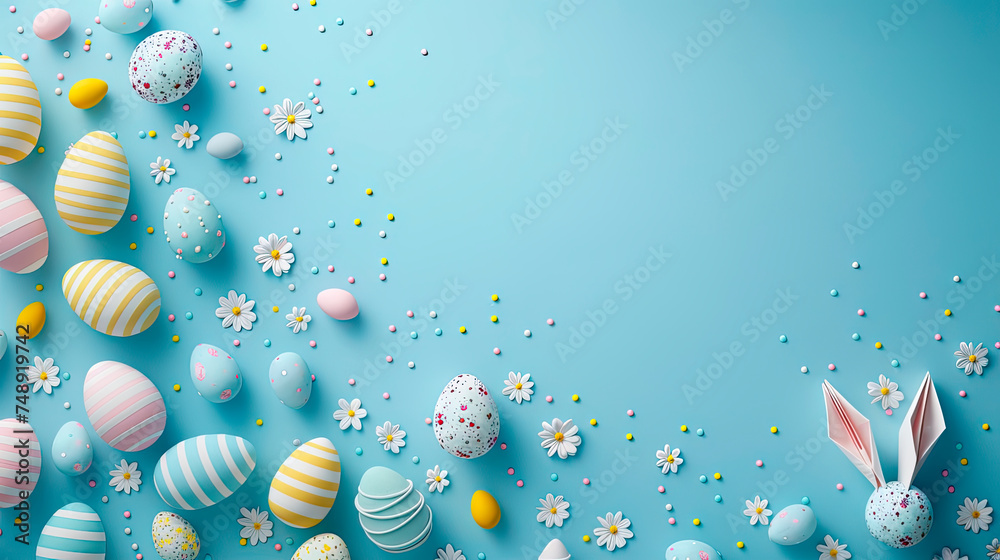 An inviting scene for a festive Easter hunt, with an array of ...