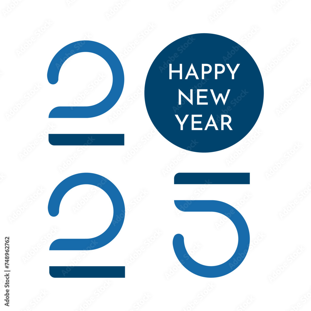 2025 logo text design. 2025 number design template. Happy New Year 2025 ...