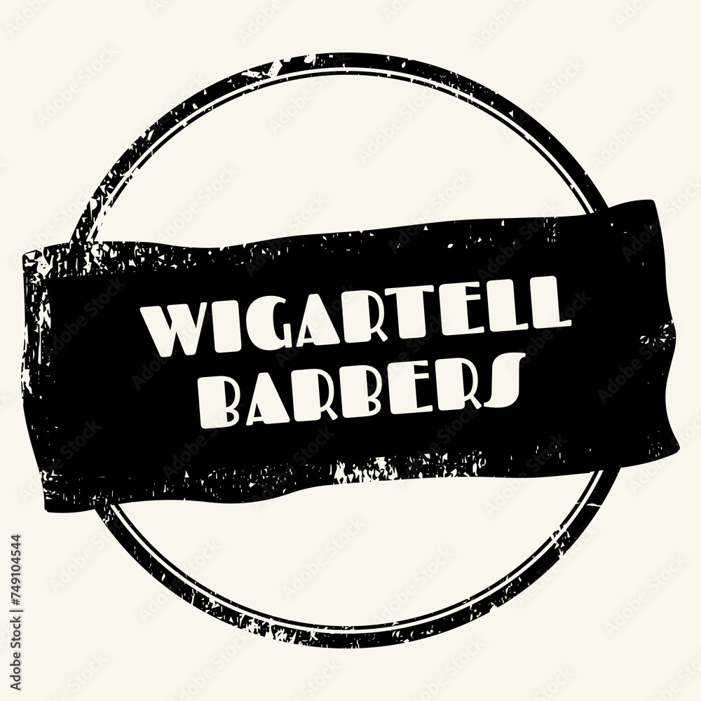 Promoting a classic barbershop, the grunge-style stamp template exudes ...
